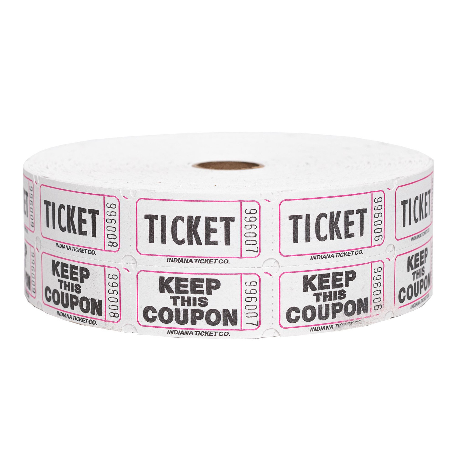 Double Roll Raffle Tickets - White - 2000 per roll