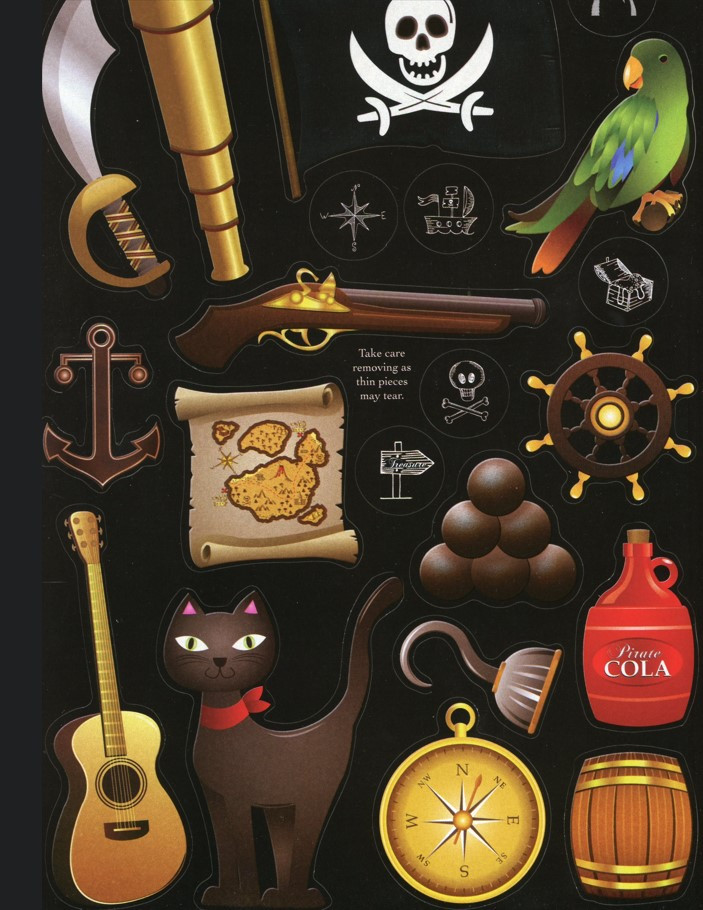 Pirate Sticker Book - 10 Pages of Swashbuckling Fun & Activities!