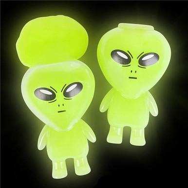 Glow-in-the-Dark Alien Slime Pods - 12 Eerie Glowing Alien Slime Figures