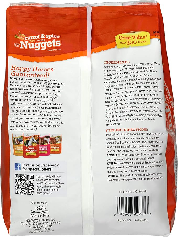 Manna Pro® Carrot & Spice Nuggets Treat - 4 lbs - KBC International