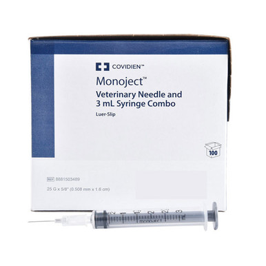 Monoject™ 1 cc w/ 25 GA x 5/8 " - Syringe/Needle Combo - 100 ct - KBC ...