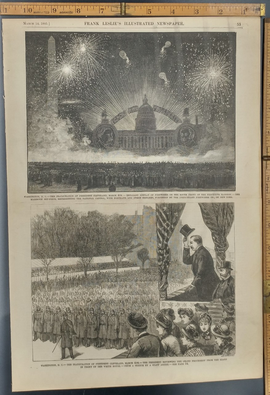 Inauguration of President Grover Cleveland with a brilliant display of ...