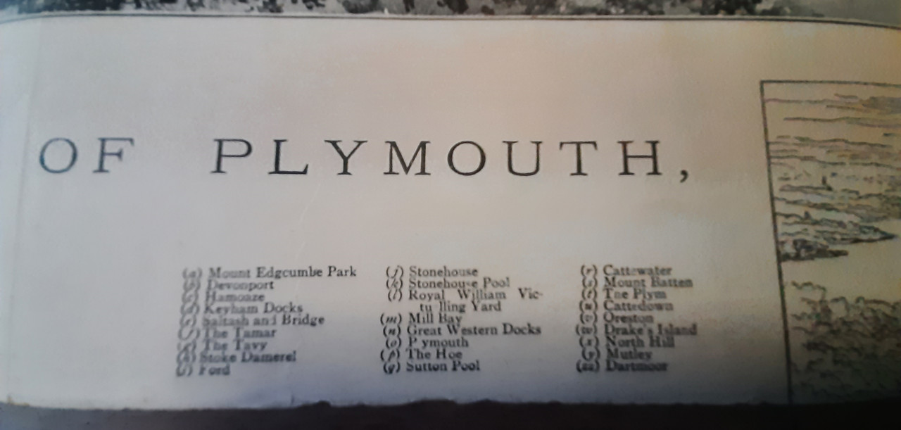 Birds Eye view of Plymouth, Stonehouse and Devonport. Original huge ...