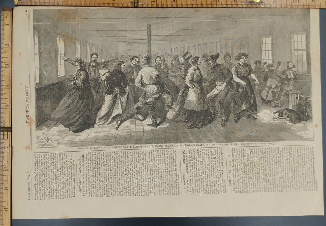 "Dancing by Lunatics" from 1865. Ball at the Insane Asylum on Blackwell ...