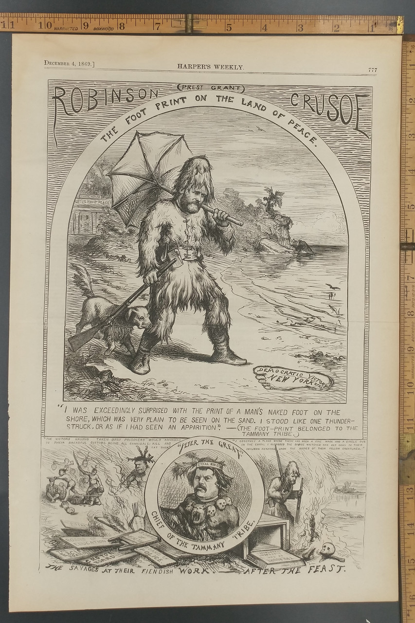 Robinson Crusoe Grant President Election by Thomas Nast. Peter the ...