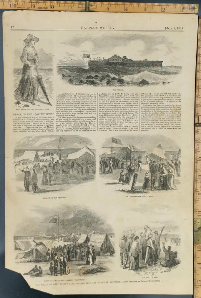 Ship Wreck of the Golden Rule, scenes upon the island El Roncador ...