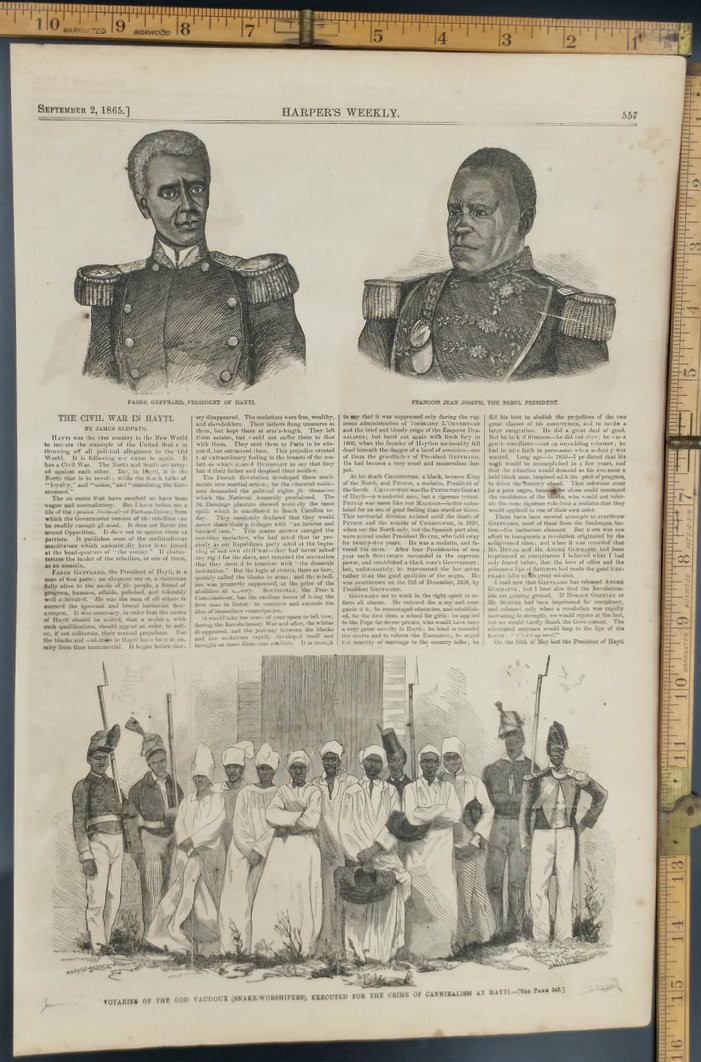 The civil war in Haiti(Hayti). Fabre Geffrard President of Haiti ...