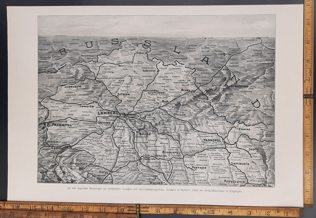 Map of the victorious advance of the Allied German and Austro Hungarian ...