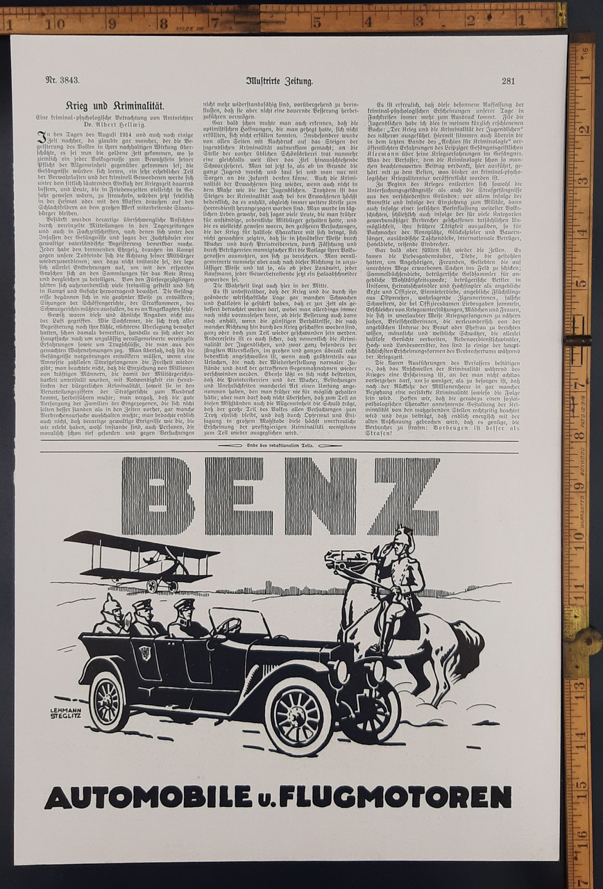 Ad for Mercedes-Benz automobile and airplane engine. A nice old car ...
