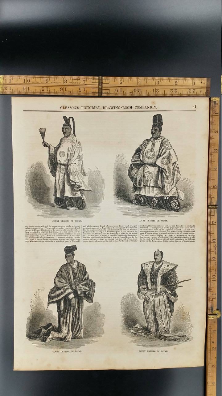 Court Dresses of Japan 1854. Large Antique Engraving, About 11x15 ...