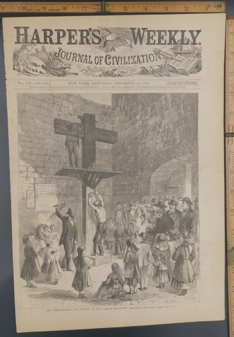 The Whipping Post and Pillory at New Castle, Delaware by Earl Shinn ...