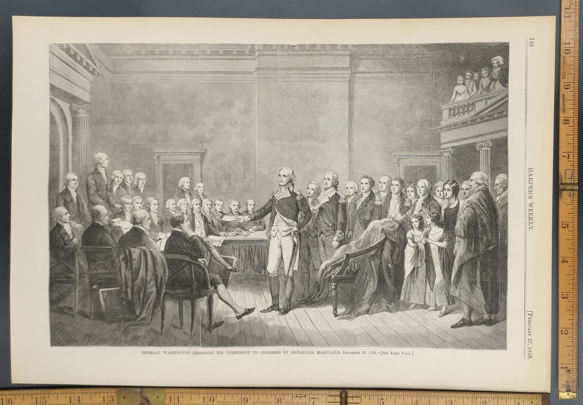 General George Washington resigning his commission to congress at ...