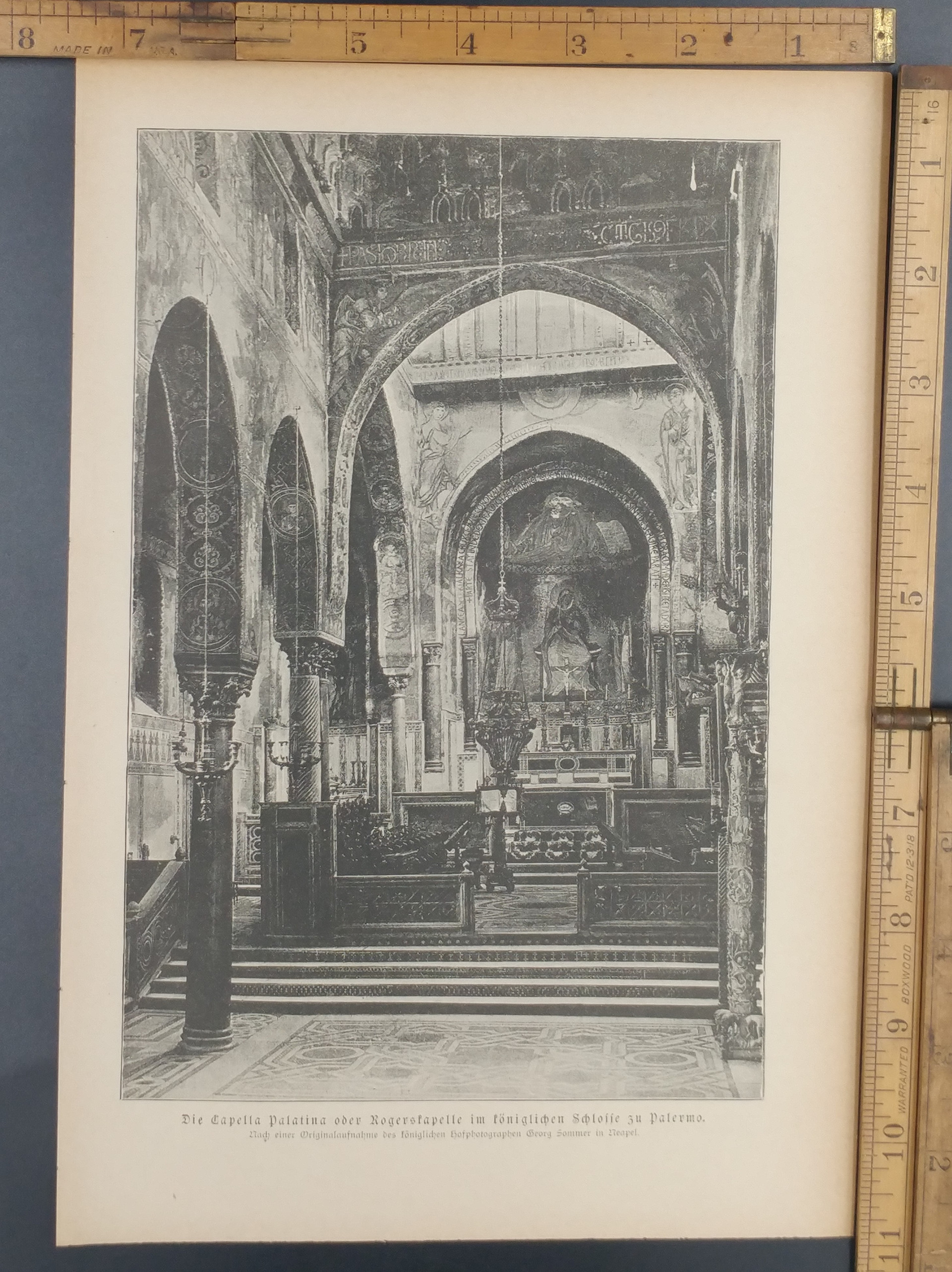 The Palatine Chapel in Palermo, Sicily. Original Antique German ...