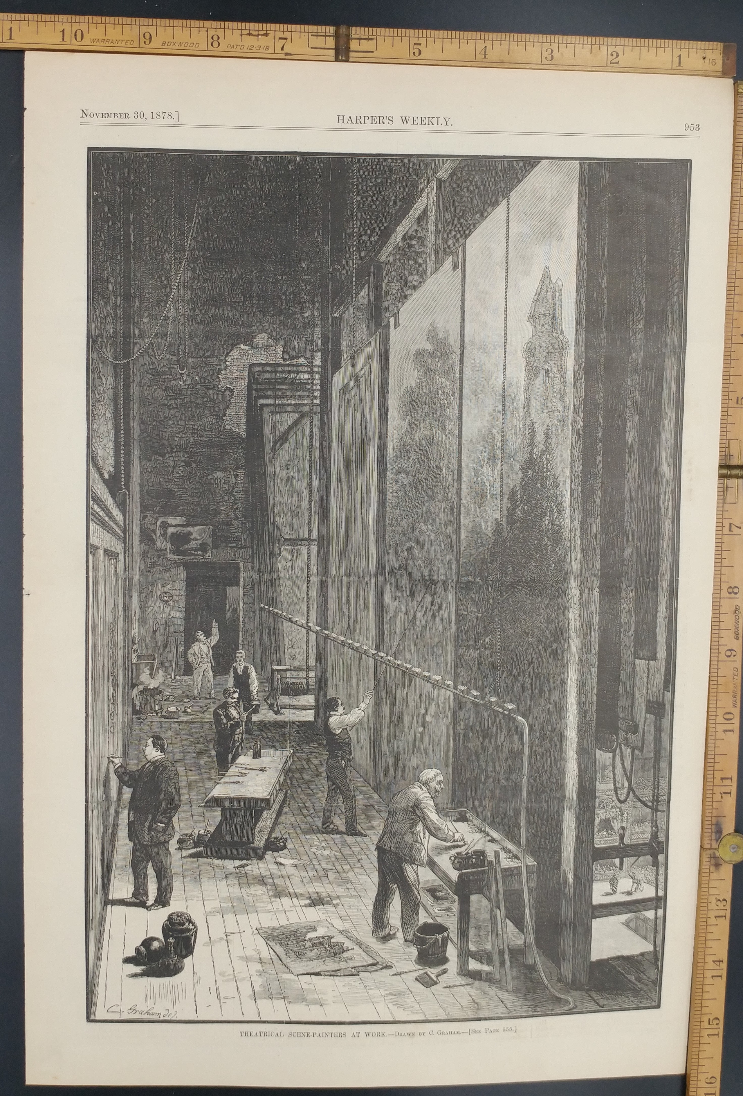 Theatrical Scene-Painters at work as drawn by C. Graham. Artists at ...