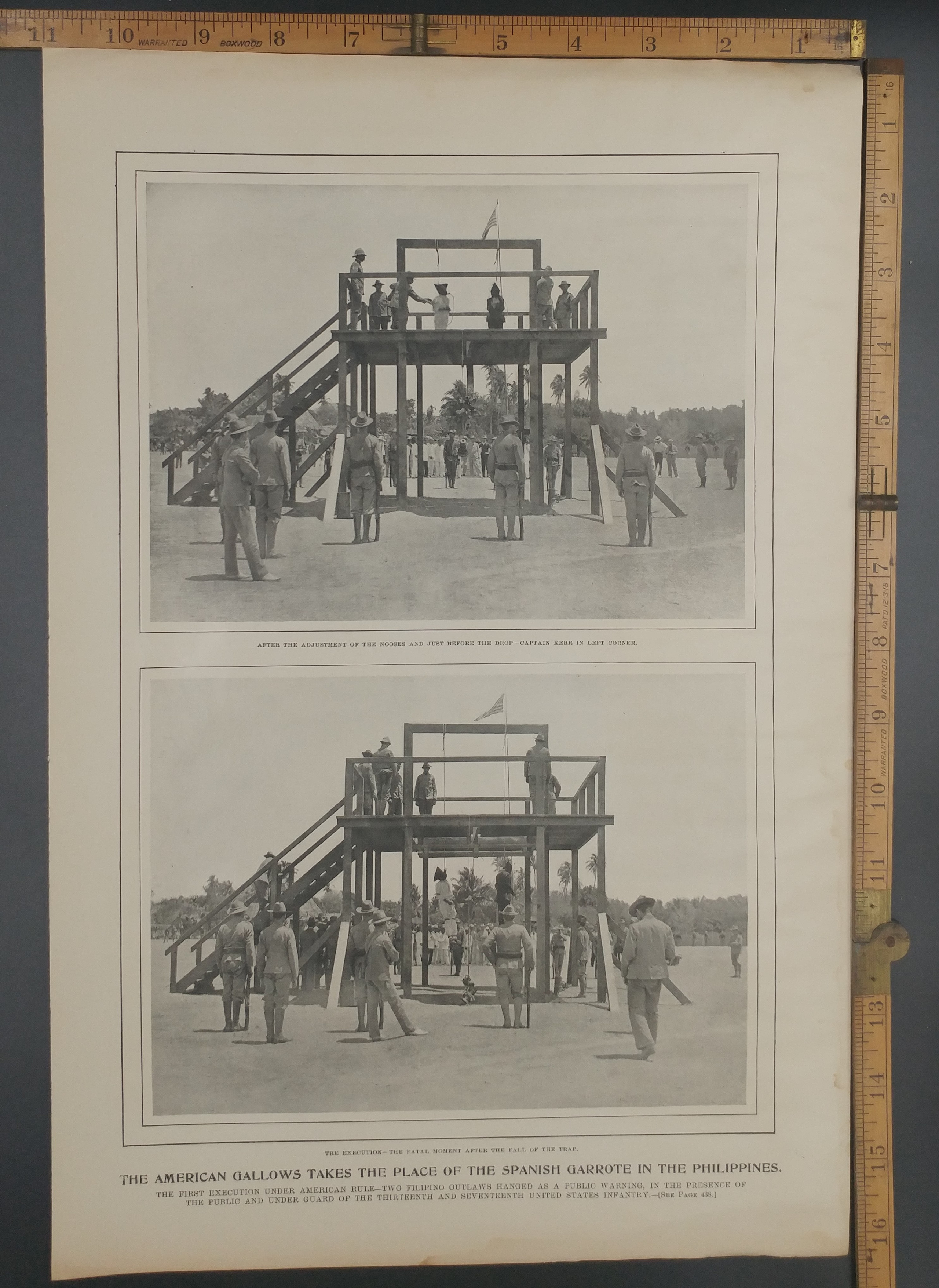American gallows in the Philippines. Picture from right before and ...