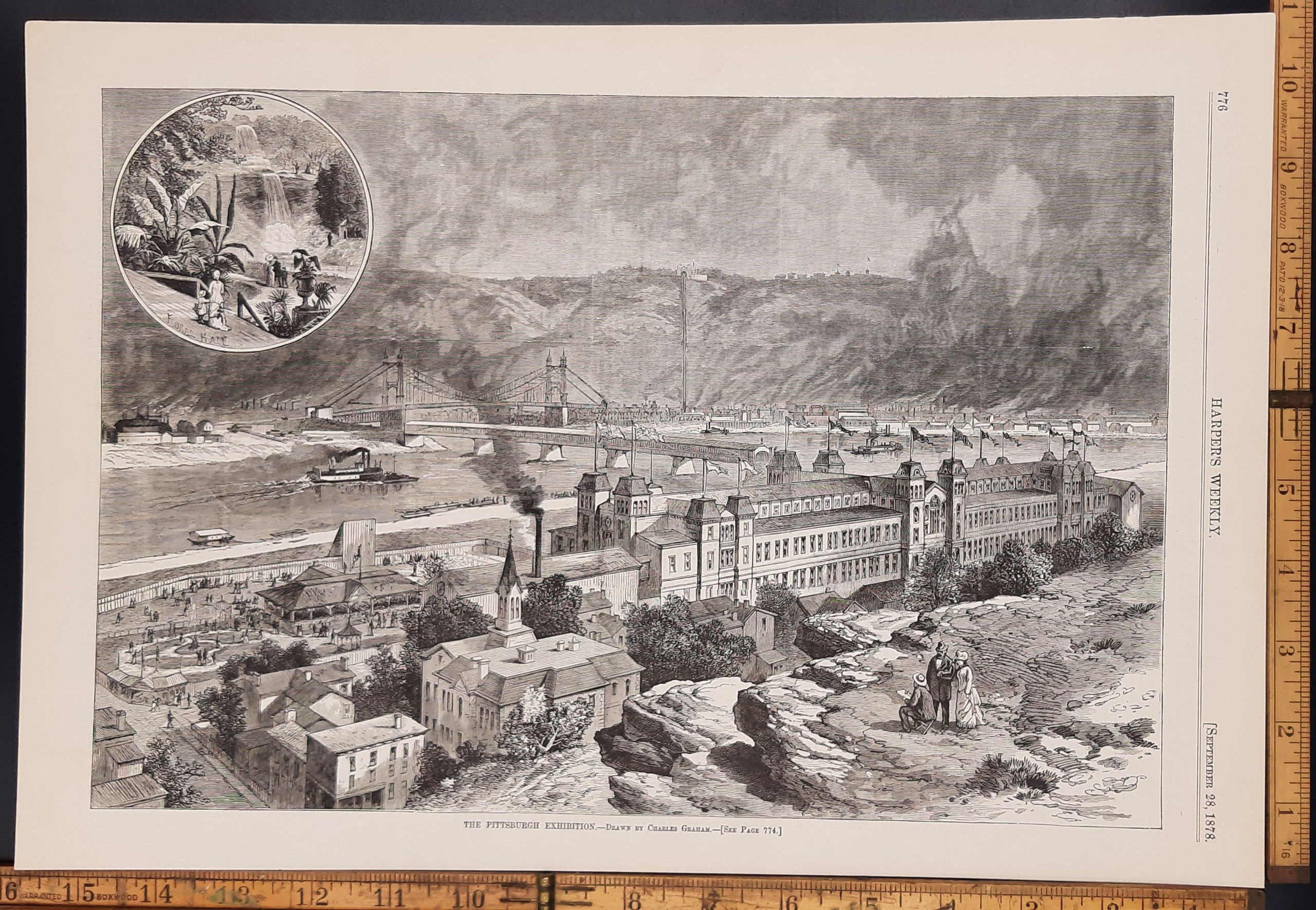 The Pittsburgh exhibition, drawn by Charles Graham. People up on the ...