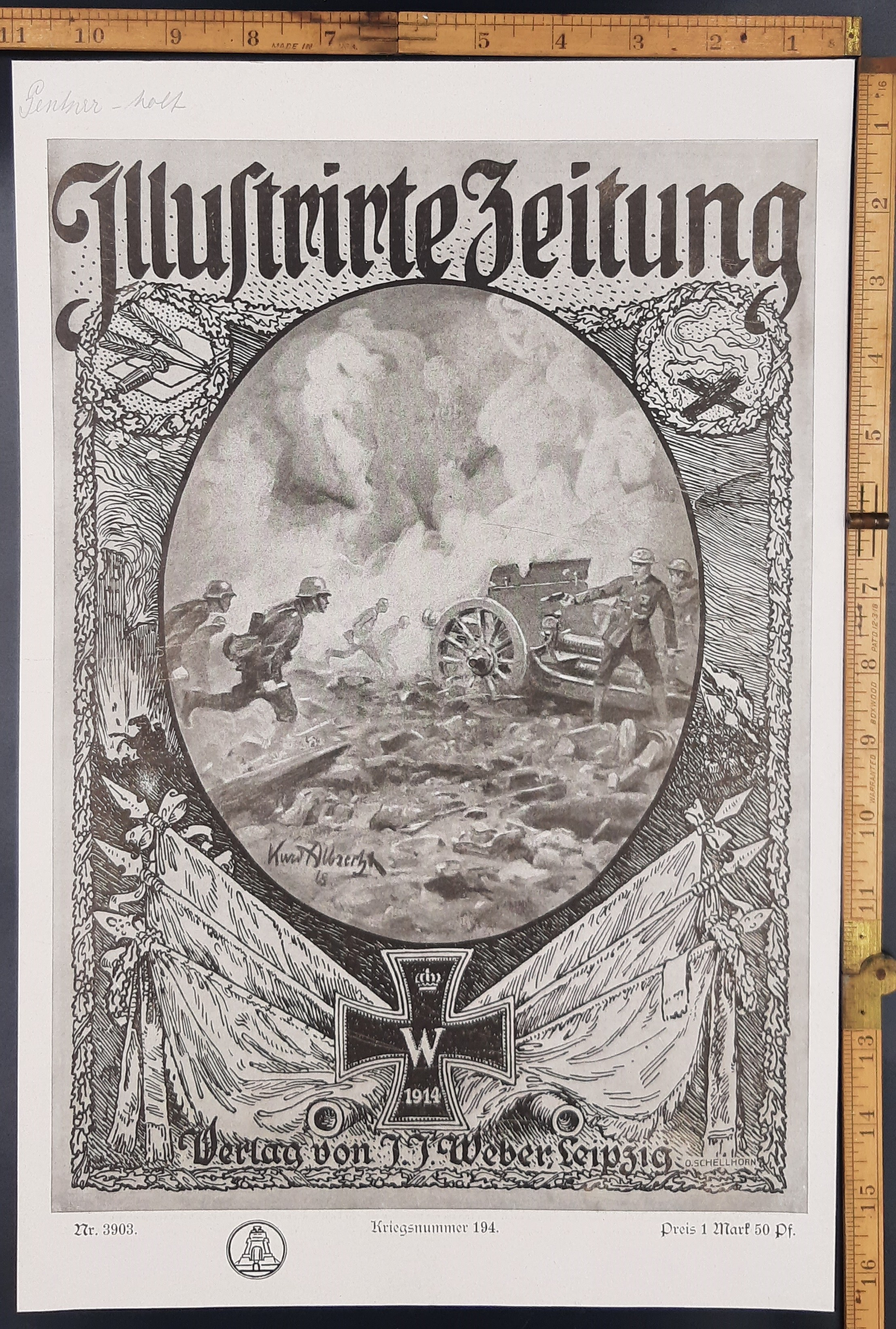 Zeitung cover art of German troops attacking an enemy artillery ...