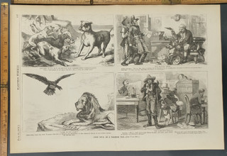 John Bull as a barking dog, Political Cartoon. The British Bulldog ...