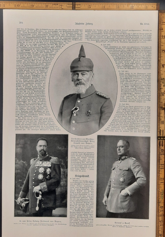 Doctor Prince Ludwig Ferdinand of Bavaria, Infantry General V Gerof and ...