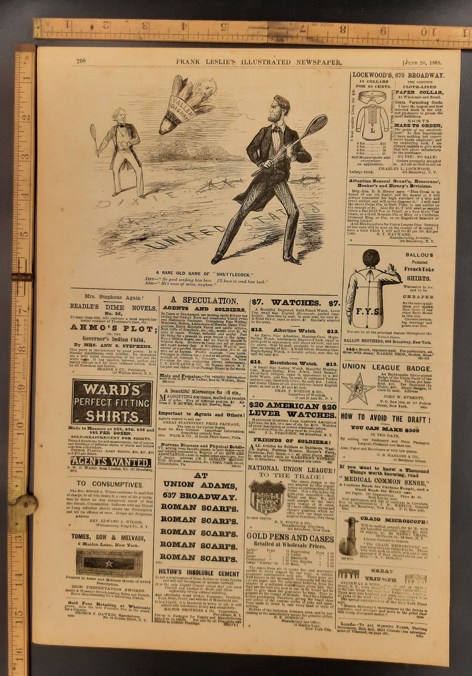 Ads: Craig Microscope, Hilton's Insoluble Cement, Albertine Watch and ...