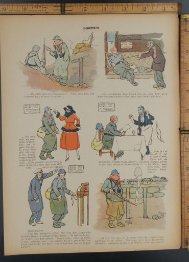 A variety of WW1 comic scenes: life in the trenches and at home ...