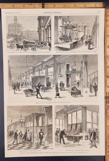 The New York Post Office: views of the New Building, receiving table ...