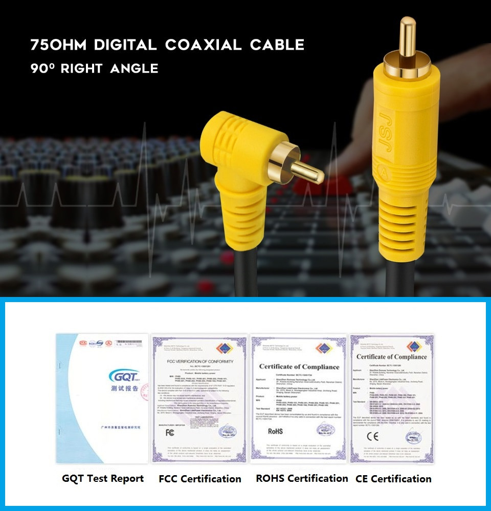 JSJ Single RCA Cable Angled Plug