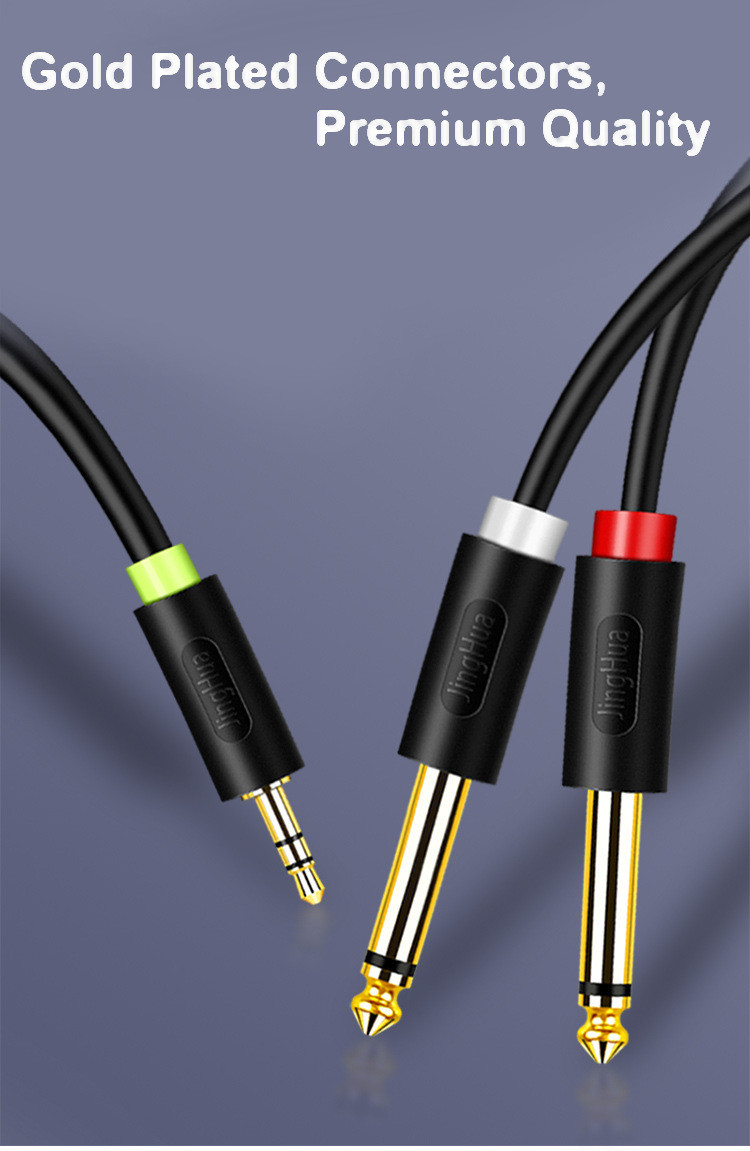 JH 3.5mm Male to Dual 6.35mm Male Cable | ZEMEL Warehouse