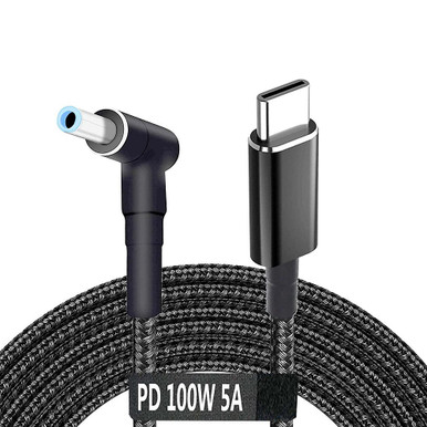 100W USB Type-C to DC Tip 4.5*3.0mm PD Fast Charger Adapter Cable