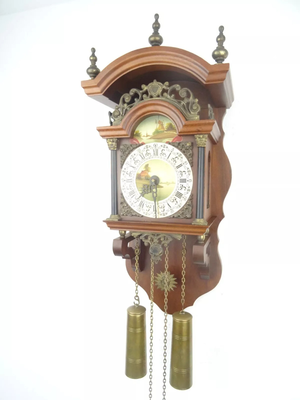 ANTIQUE VINTAGE BEAUTIFUL DUTCH SALLANDER WALL CLOCK - Dutch Clocks