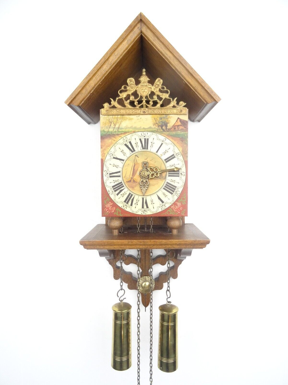 DUTCH VINTAGE ANTIQUE WARMINK WUBA WALL CLOCK 8 Day - Dutch Clocks