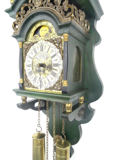 ANTIQUE VINTAGE ANTIQUE GREEN RARE DUTCH SALLANDER WALL CLOCK - Dutch ...