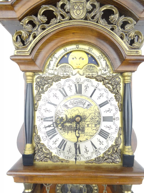 OAKWOOD ANTIQUE VINTAGE ANTIQUE DUTCH SALLANDER WALL CLOCK - Dutch Clocks