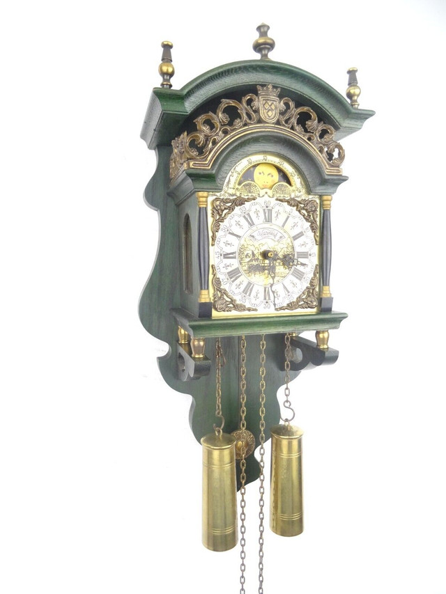 ANTIQUE VINTAGE ANTIQUE GREEN RARE DUTCH SALLANDER WALL CLOCK - Dutch ...