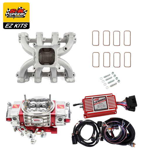 LS1 Carb Intake Kit Edelbrock Victor Jr Intake/MSD 6014 Ignition ...