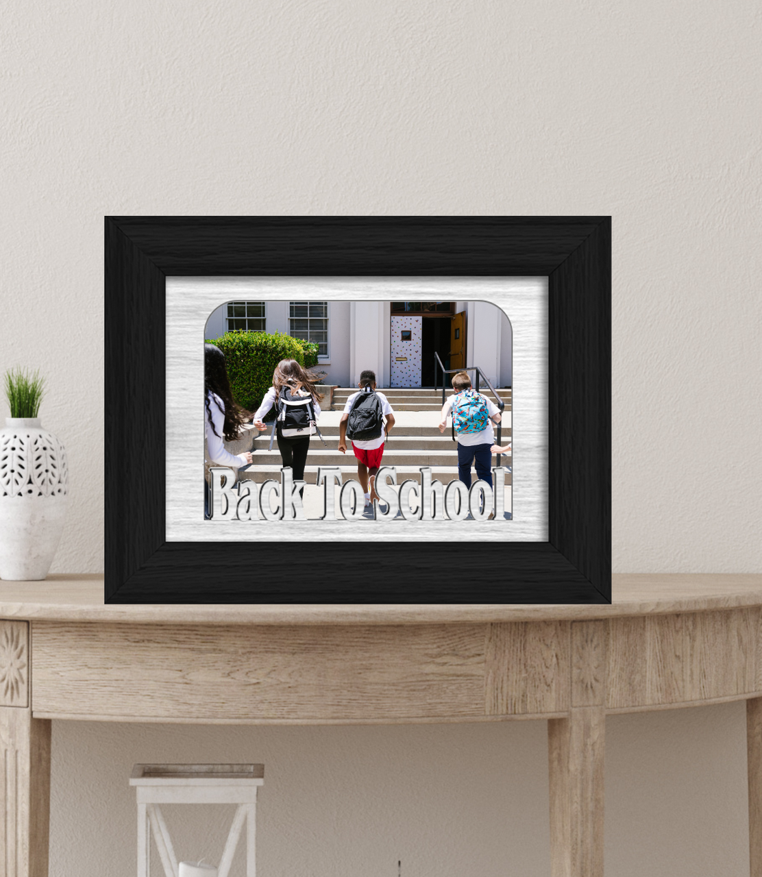 Back to School 5x7 Wooden Picture Frame - Holds 4x6 or 5x7 photo