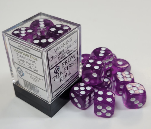 Translucent Deep Purple Acrylic 16mm D6 Set - Gamerz Haven