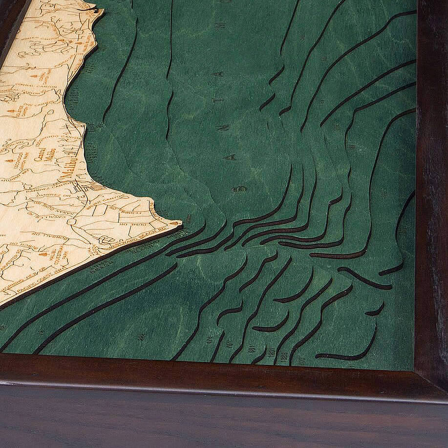 Malibu Wooden Map Art | Topographic 3D Chart