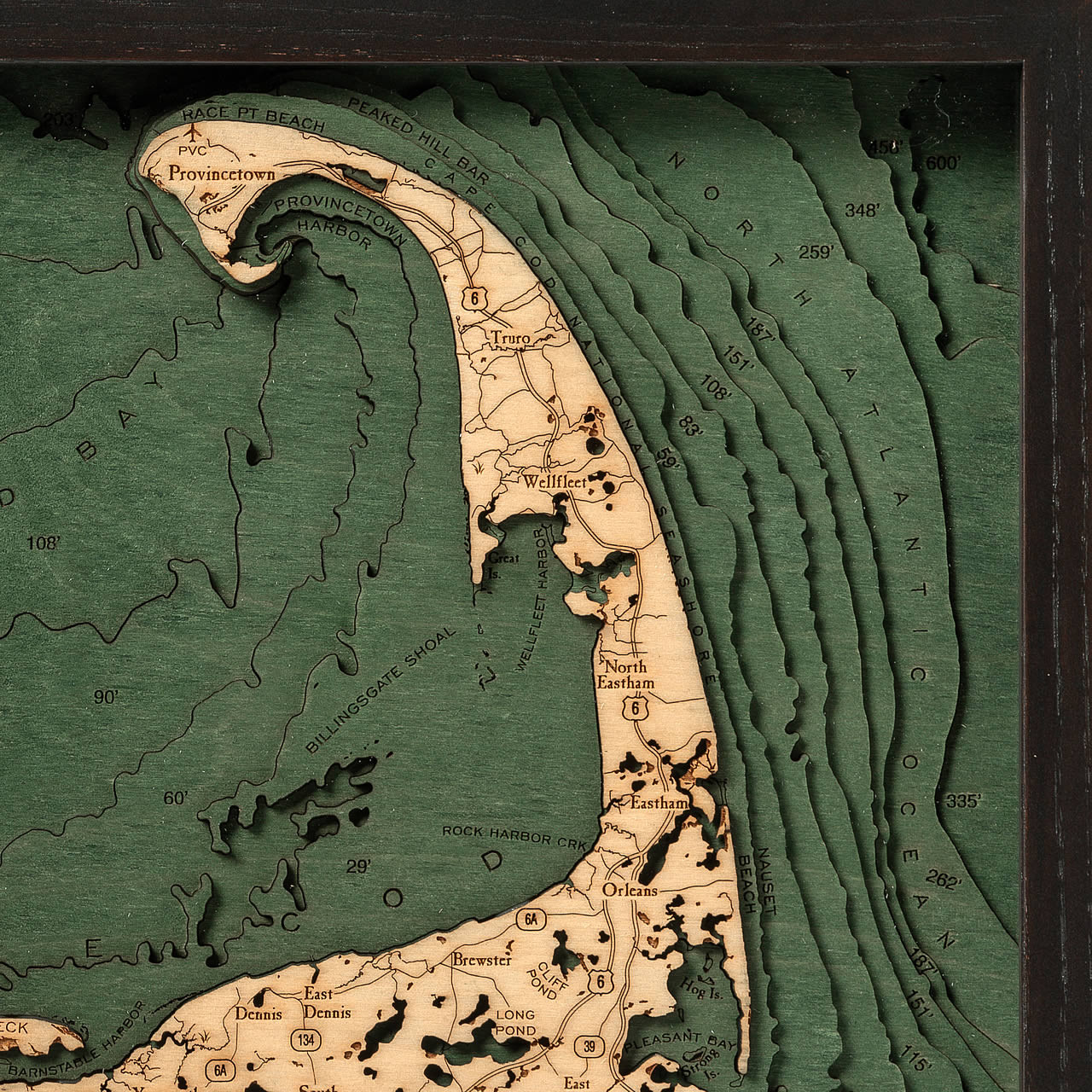 Cape Cod - Sm Wooden Map Art | Topographic 3D Chart