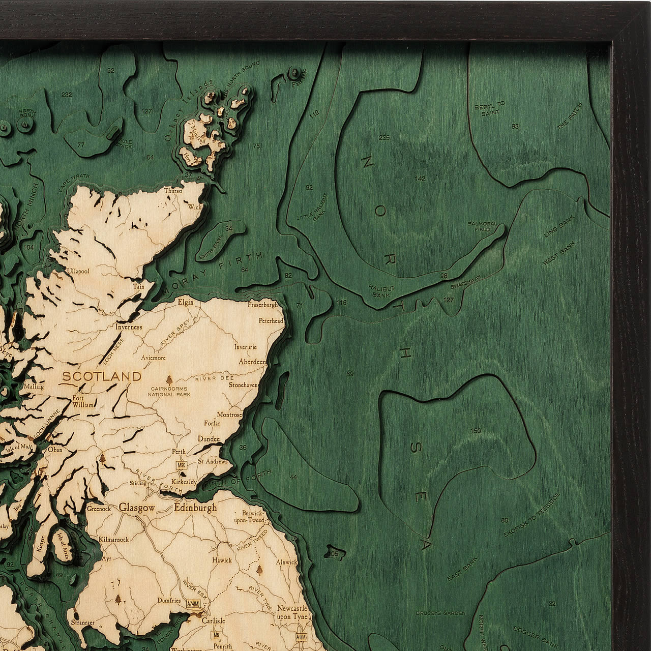 United Kingdom Wooden Map Art | UK | Topographic 3D Chart