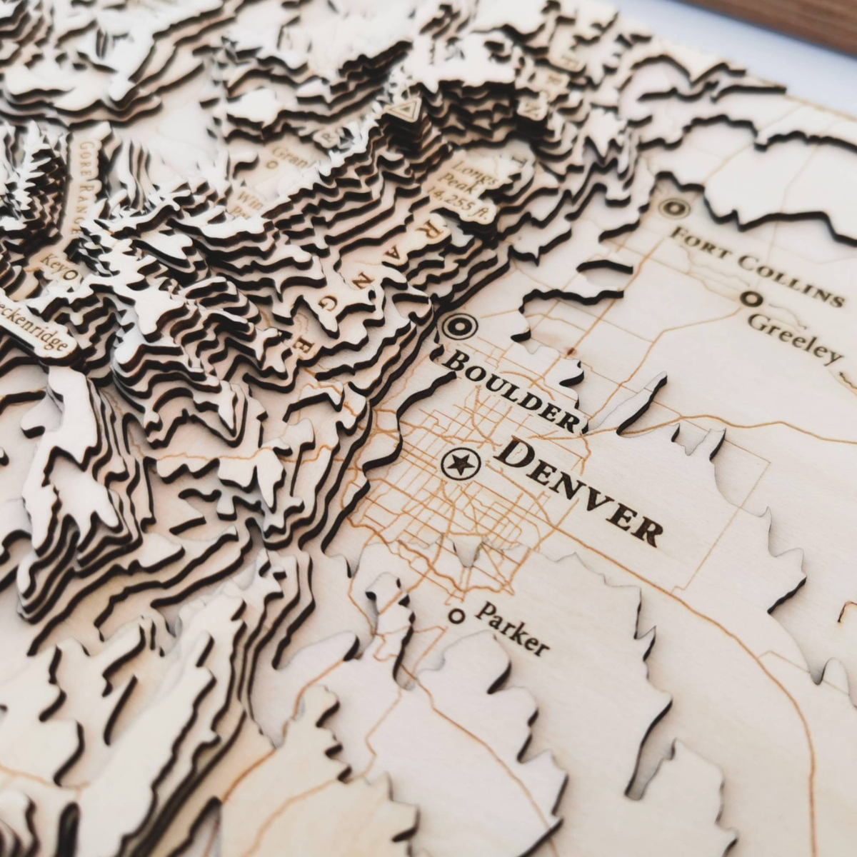 Colorado 3D Topographic Wood Map