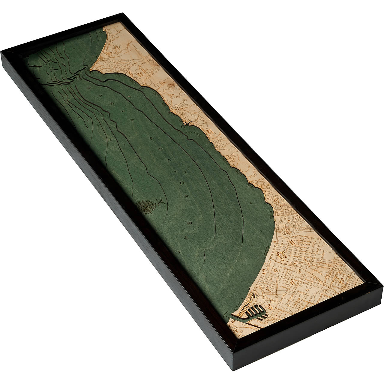 Malibu Wooden Map Art | Topographic 3D Chart