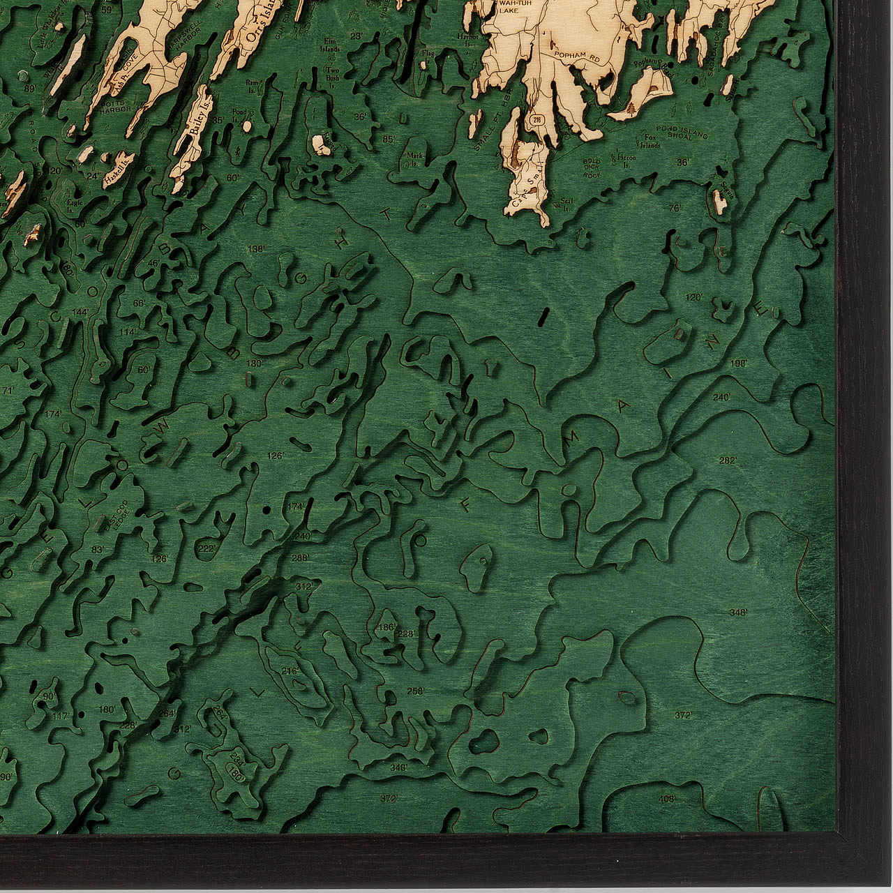 Portland Maine Wooden Map Art | Topographic 3D Chart