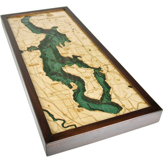 Lake Washington Wooden Map Art | Topographic 3D Chart