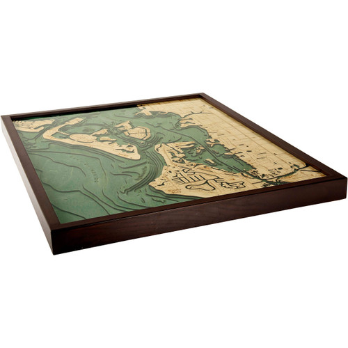 Lido Key - Siesta Key Wooden Map Art | Topographic 3D Chart