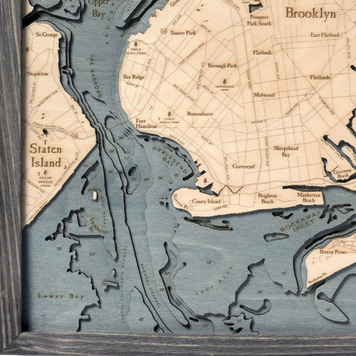 Brooklyn Wooden Map Art | Topographic 3D Chart
