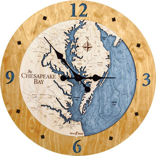 Chesapeake Bay Nautical Wood Clock