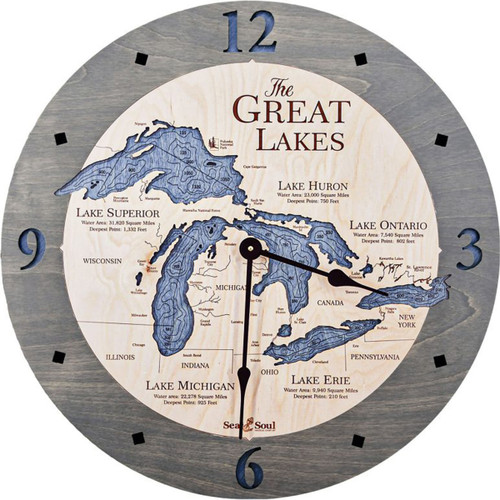 Great Lakes Nautical Wood Clock