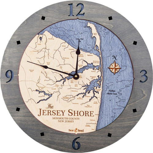 Jersey Shore Nautical Wood Clock