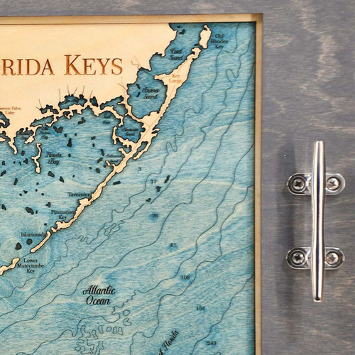 Florida Keys Nautical Map Boat Cleat Serving Tray
